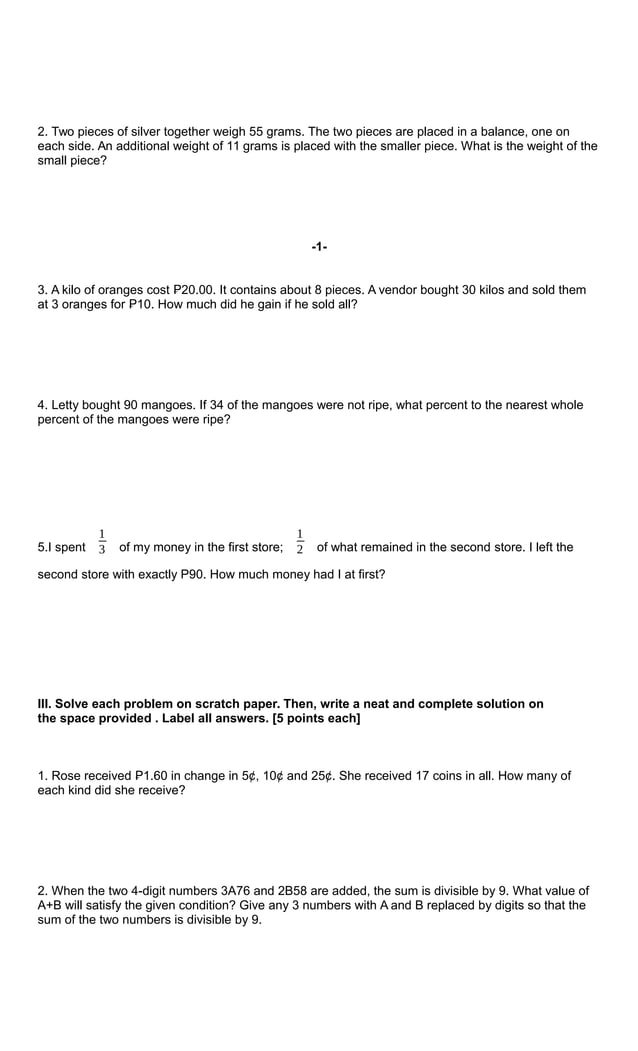 Grade 4 MTAP Reviewer | PDF