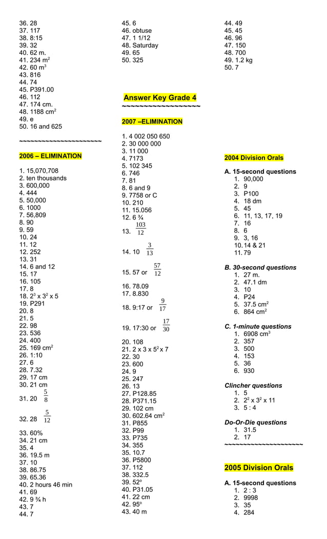Grade 4 MTAP Reviewer | PDF
