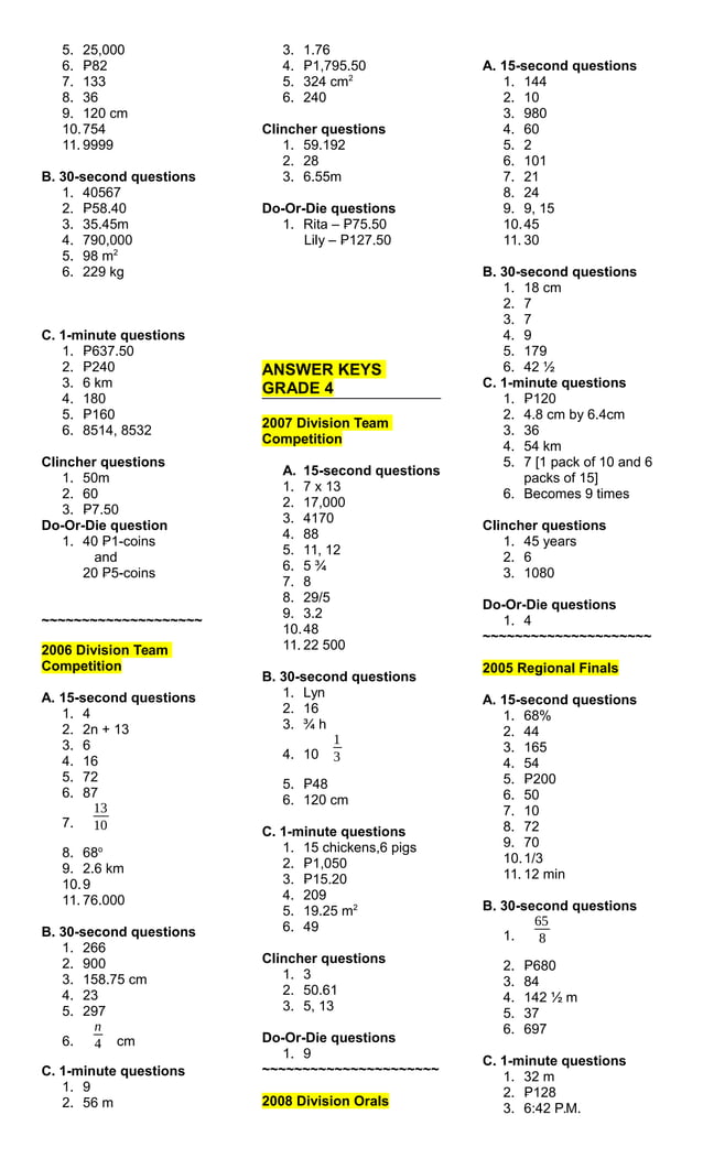 Grade 4 MTAP Reviewer | PDF