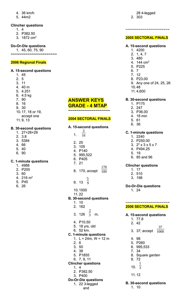 Grade 4 MTAP Reviewer | PDF