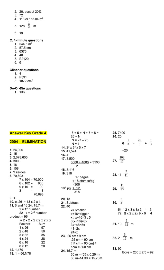 Grade 4 MTAP Reviewer | PDF