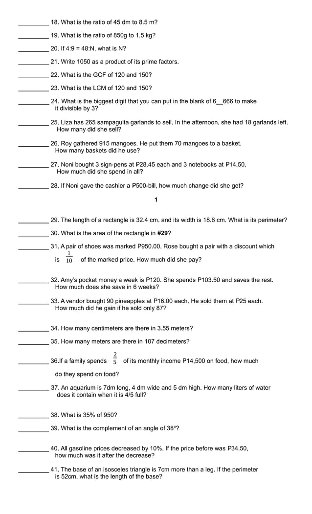 Grade 4 MTAP Reviewer | PDF