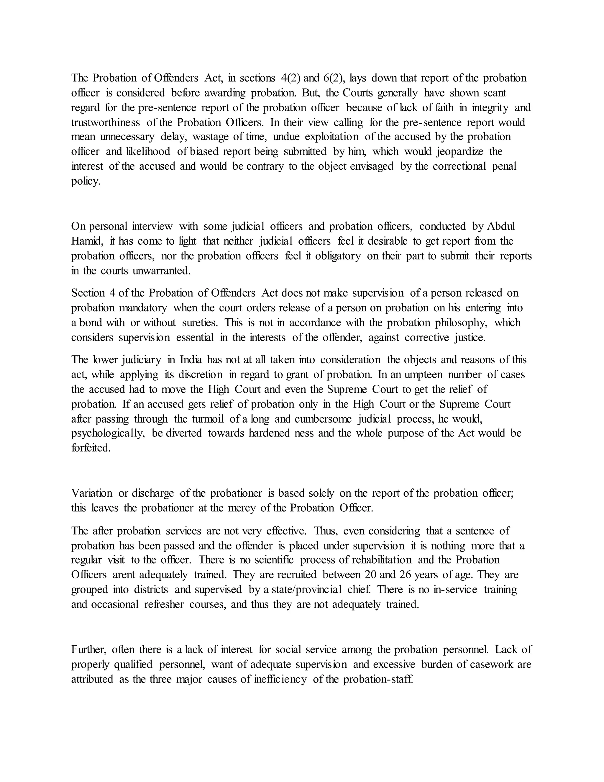 provation of offender act and crpc | DOCX