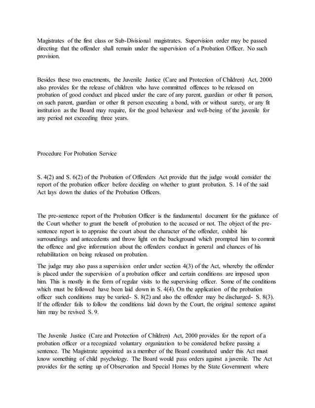 provation of offender act and crpc | DOCX | Crime & Harmful Acts to Individuals, Society & Human ...