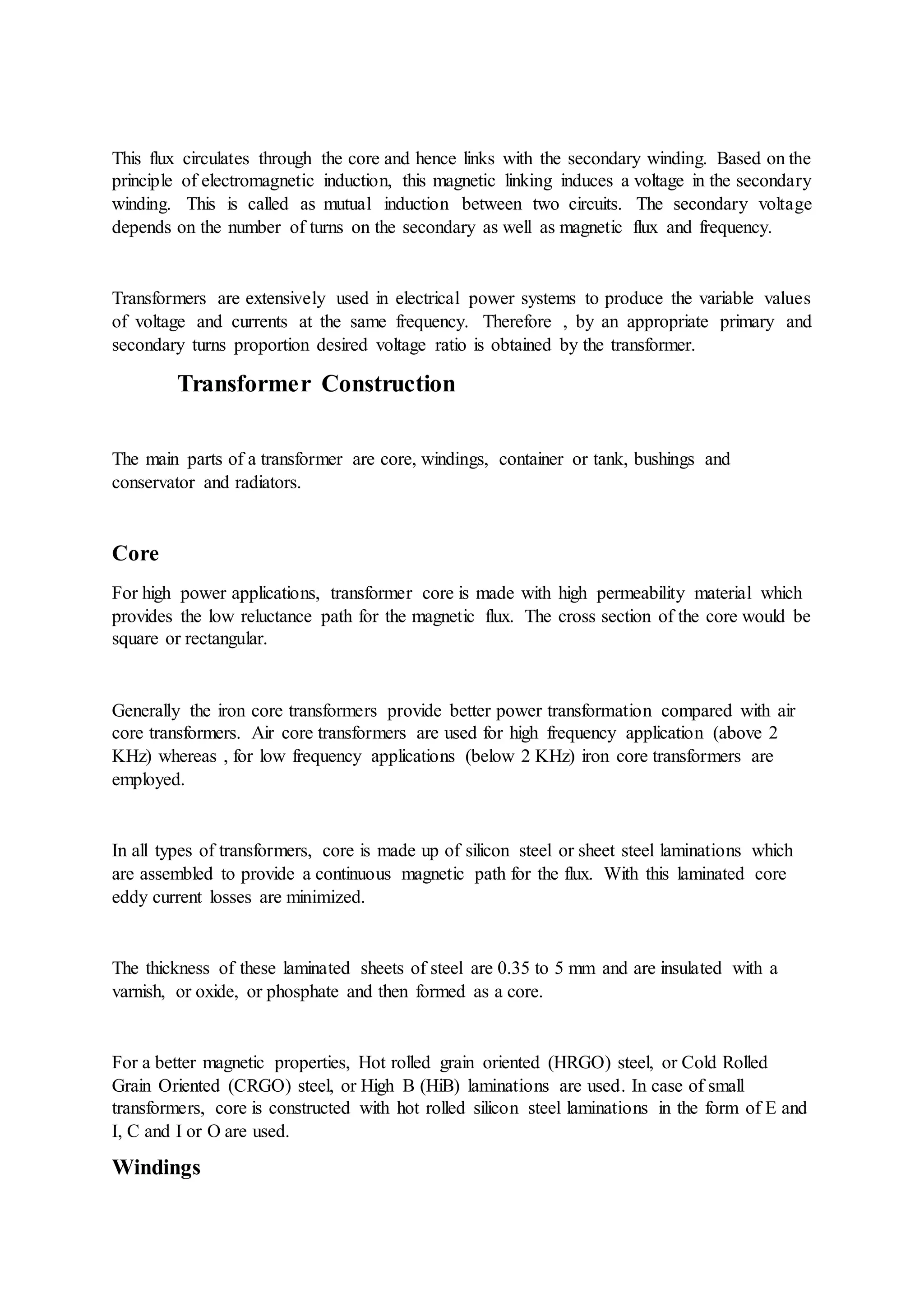Presentation report of transformer | DOCX