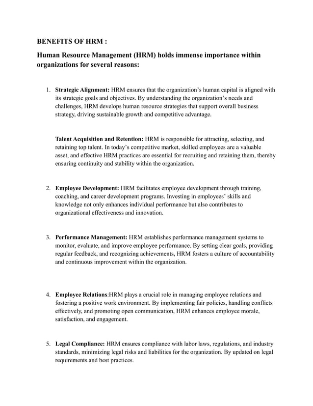 Human resource management project in detail | DOCX | Human Resources ...