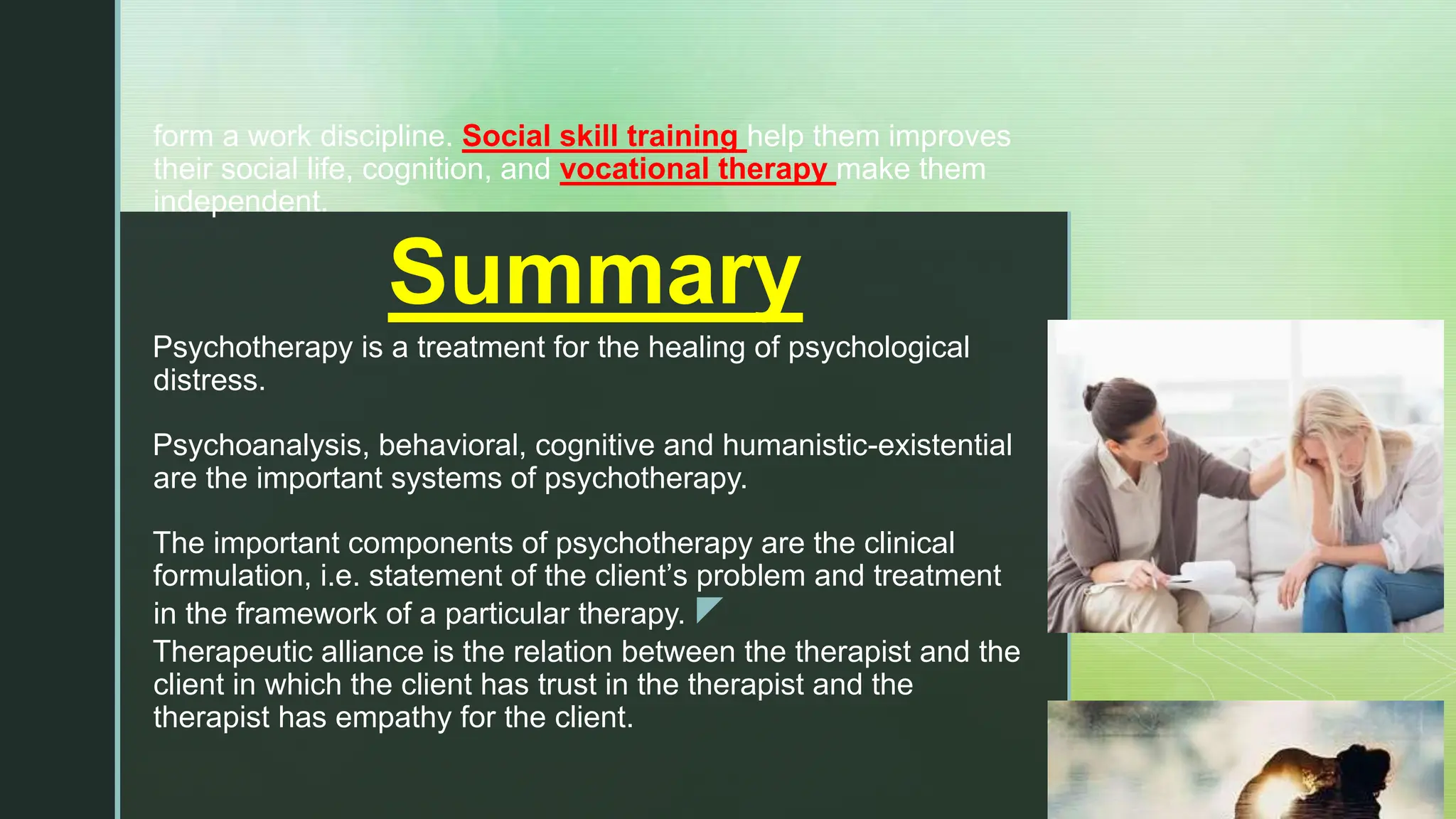 Therapeutic approach clinical Psychology | DOCX