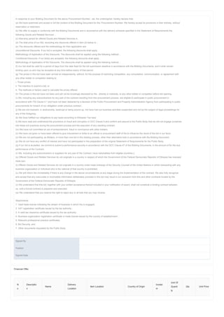 tender document preparation sample configratioon | PDF