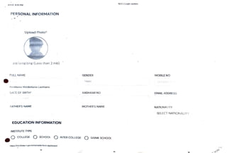 Ncc form for online enrollment of cadets | PDF