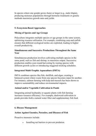 biological means of increasing fish production | PDF