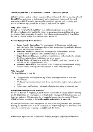 Machine Learning Training Centre In nagercoil | DOCX