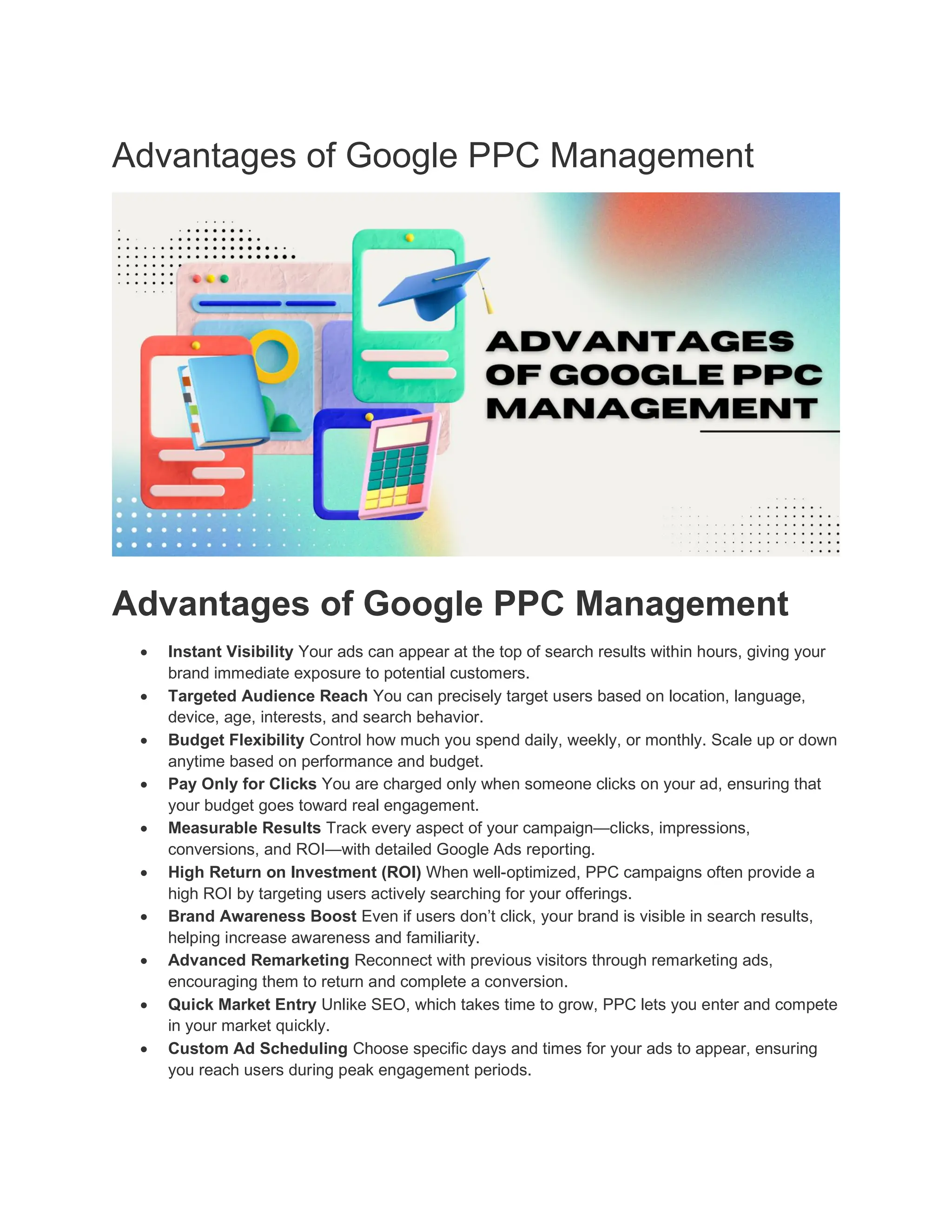 Top Advantages of Google PPC Management | PDF
