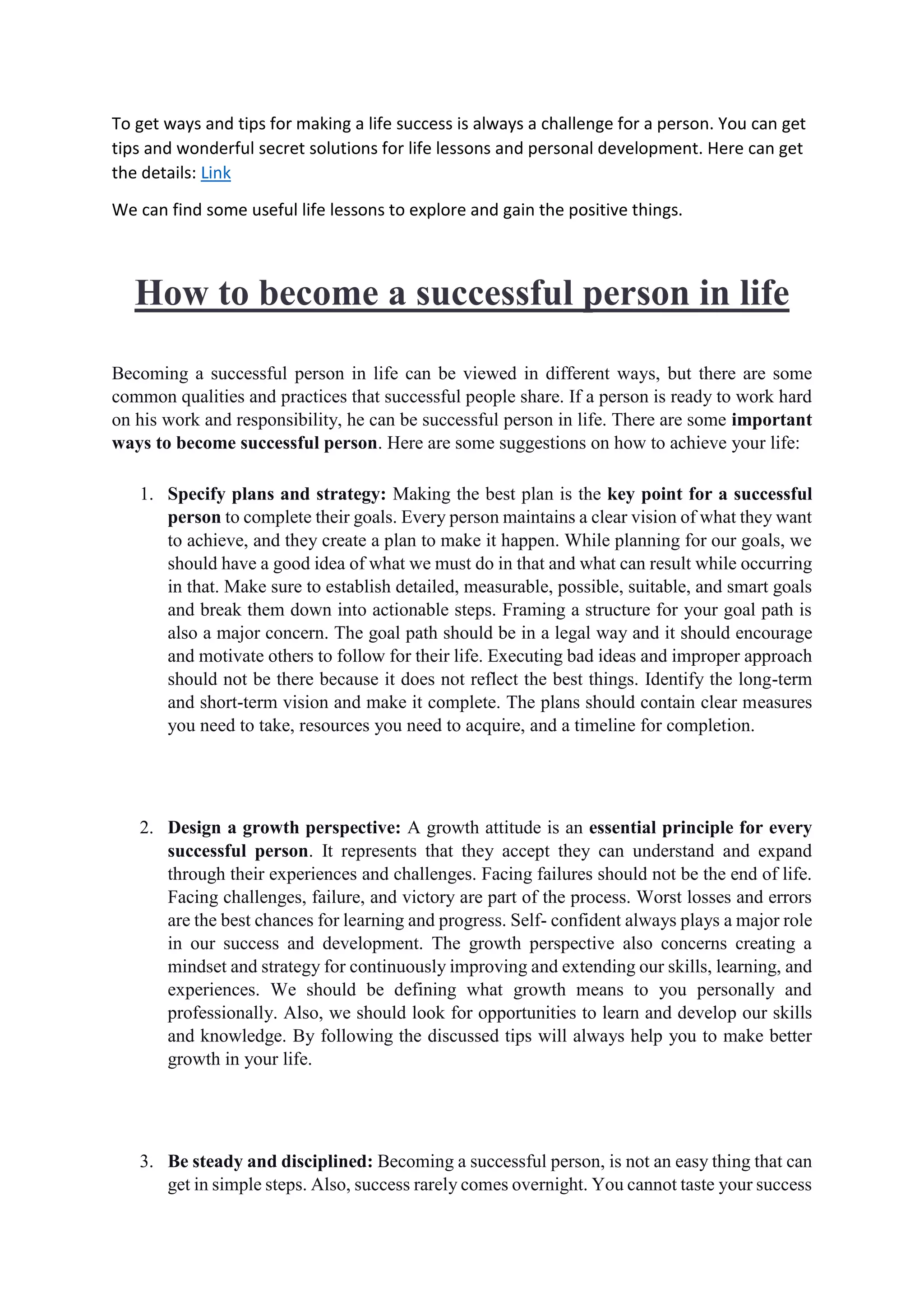 Life lessons | PDF