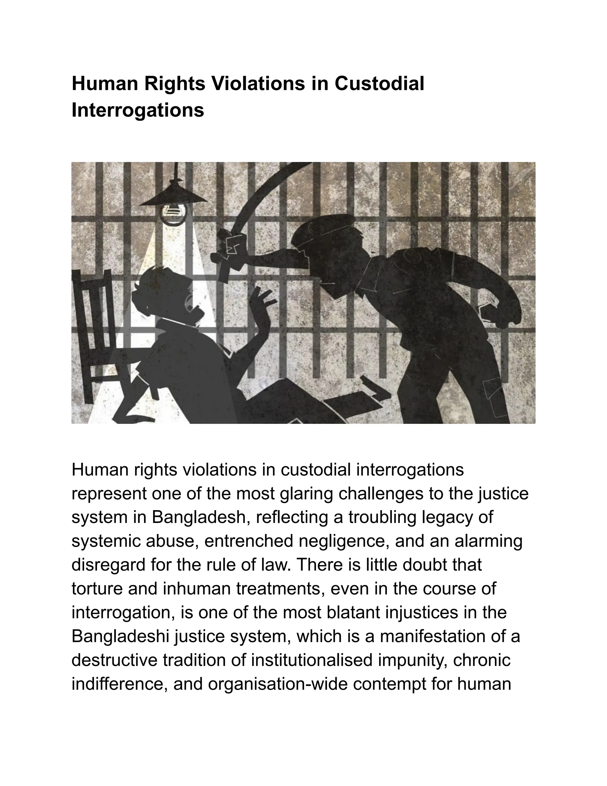 Human Rights Violations in Custodial Interrogations | PDF