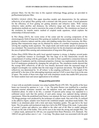 STUDY ON FIBER GRATINGS AND ITS CHARACTERIZATION | PDF