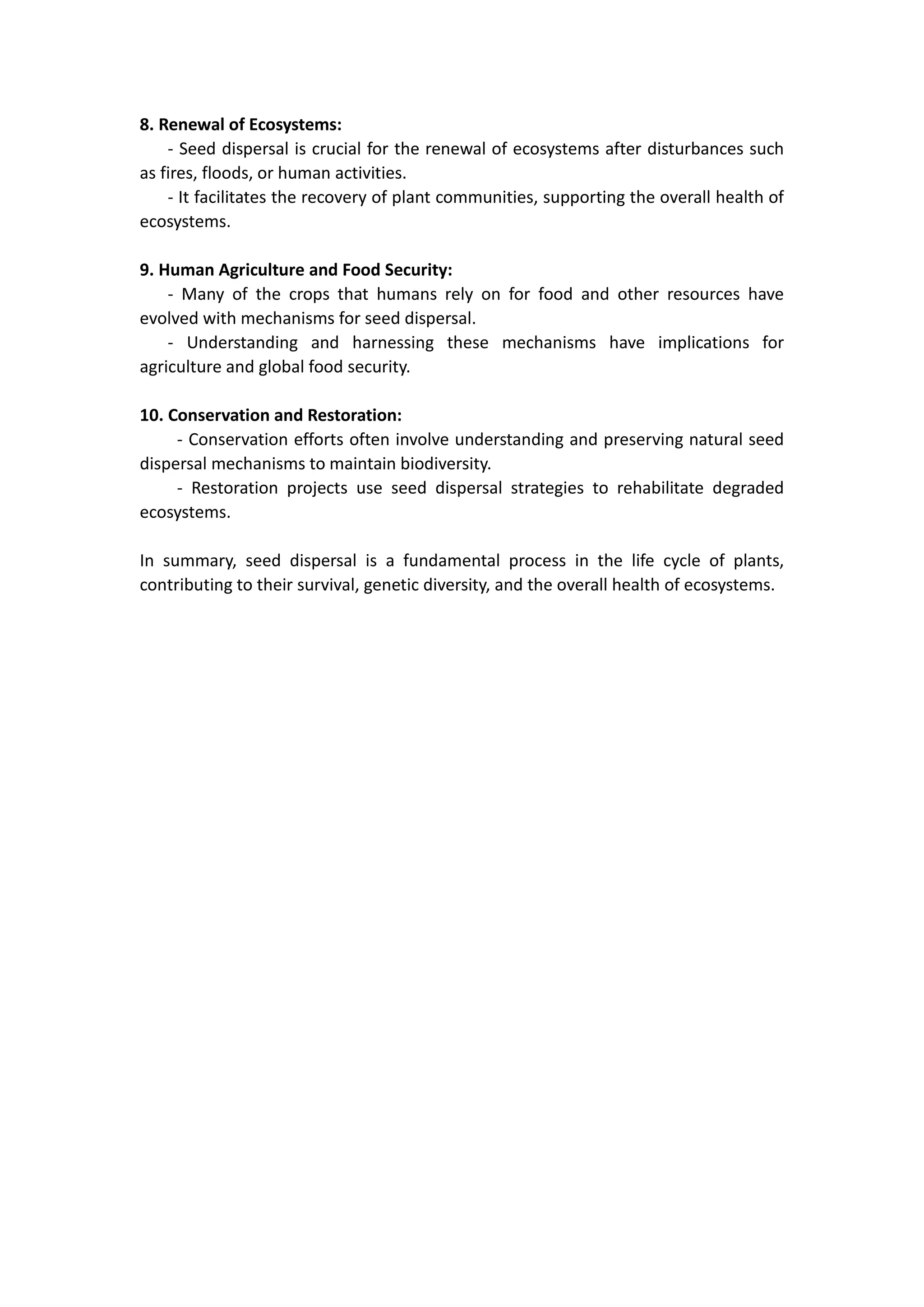 Modes of Seed Dispersal Project and Analysis | DOCX