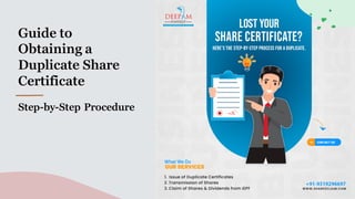 Guide to Obtaining a Duplicate Share Certificate: Step-by-Step Procedure | PDF