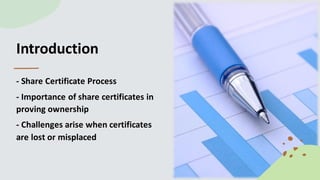 Guide to Obtaining a Duplicate Share Certificate: Step-by-Step Procedure | PDF