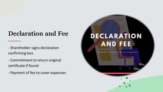 Guide to Obtaining a Duplicate Share Certificate: Step-by-Step Procedure | PDF