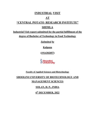 Industrial Visit report | DOCX