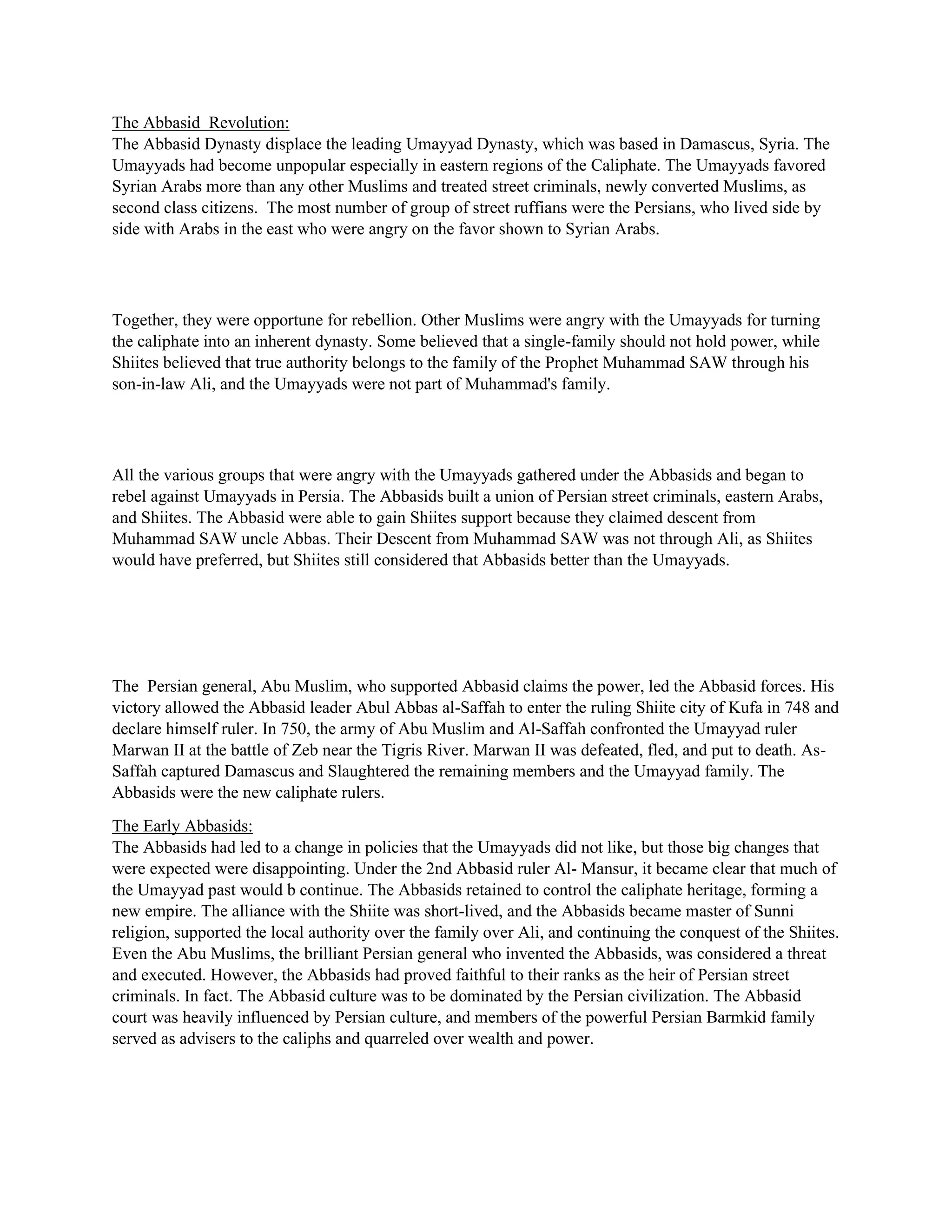 Abbasid Dynasty - Islamic world | PDF