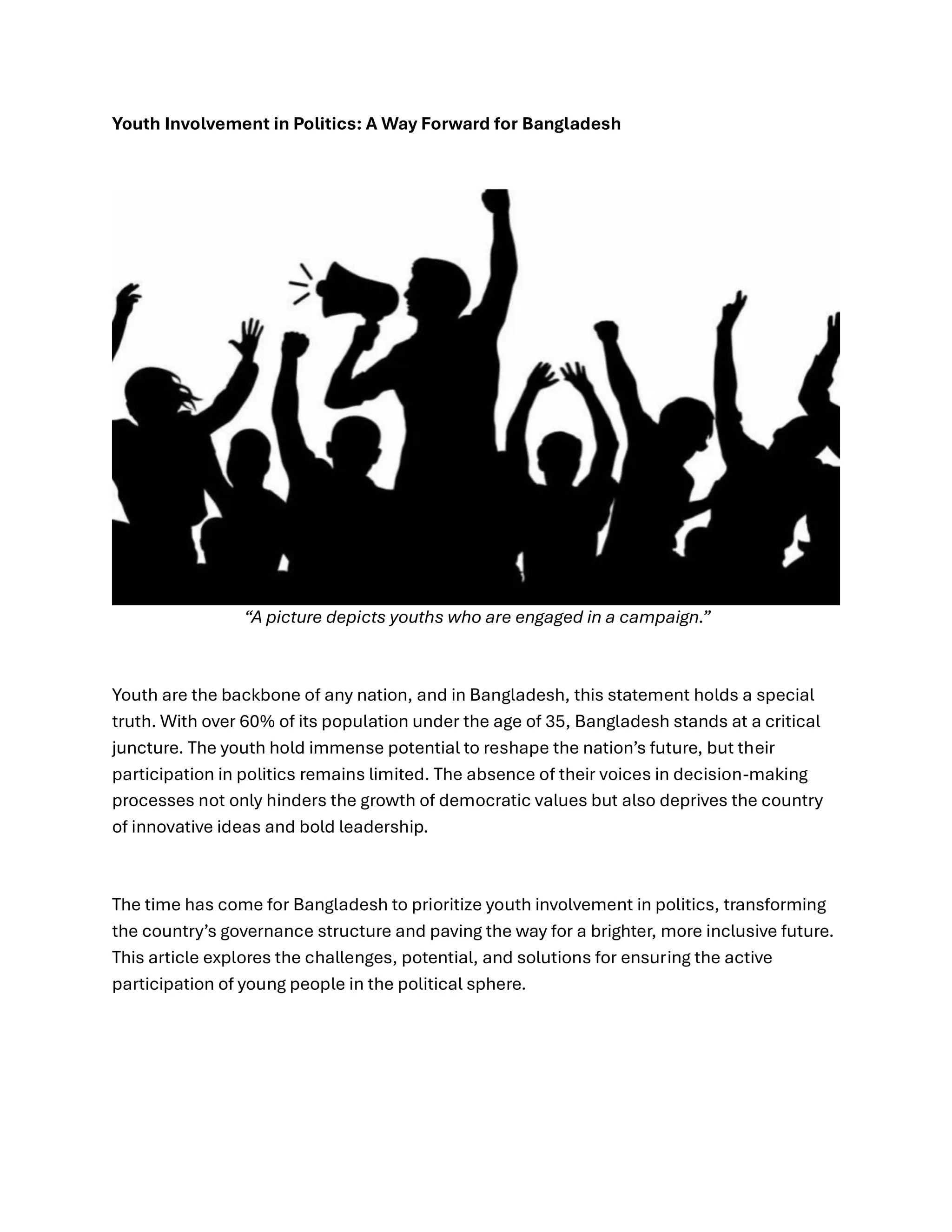 Youth Involvement in Politics: A Way Forward for Bangladesh | PDF