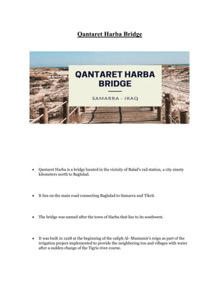 Qantaret Harba Bridge - Samarra - Iraq | PDF