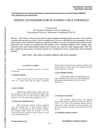 DESIGN STANDARDS FOR PLANNING A BUS TERMINUS | PDF