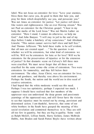 DOCUMENT 2 The Letter from Birmingham Jail is an open letter writt | DOCX