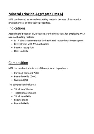Obturating Material | DOCX