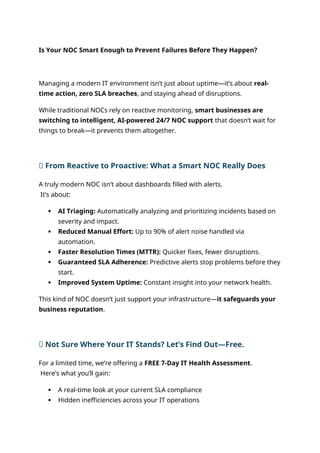 Is Your NOC Smart Enough to Prevent Failures Before They Happen? | DOCX