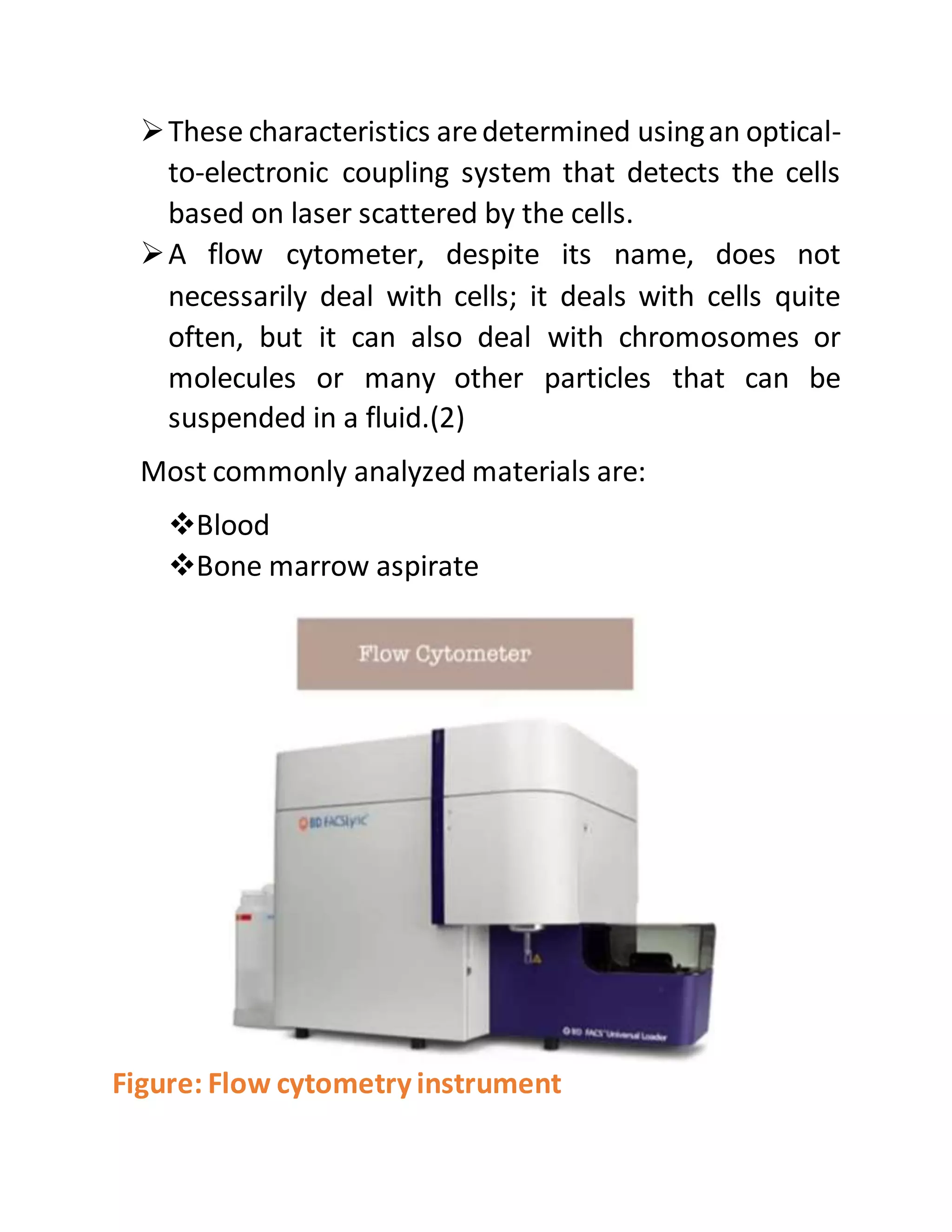 Principle and applications of flow cytometry | DOCX