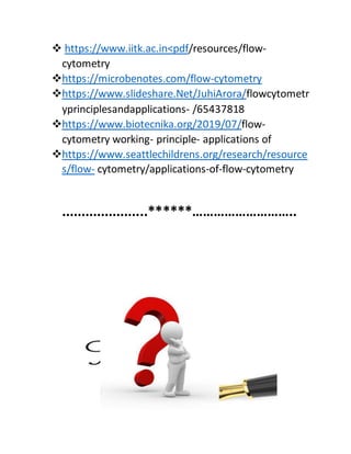Principle and applications of flow cytometry | DOCX
