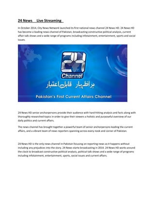 24 News Live Streaming | PDF