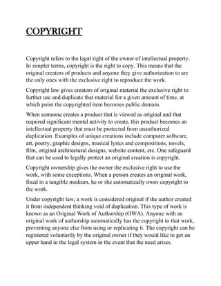 Copyright and creative content licence | PDF