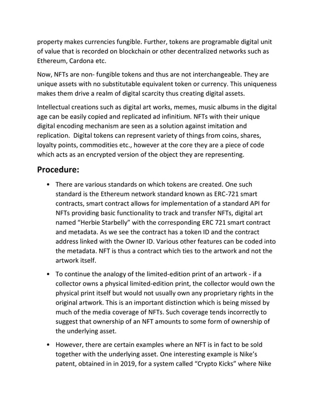 NFT- Intellectual Property | PDF