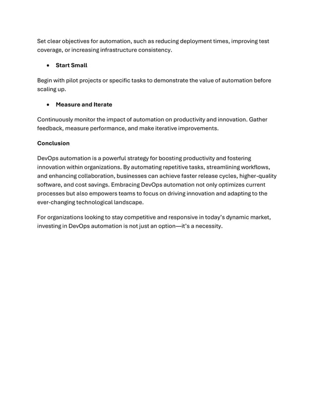 DevOps Automation: Boost Your Productivity and Innovation | PDF DevOps Automation: Boost Your Productivity and Innovation | PDF