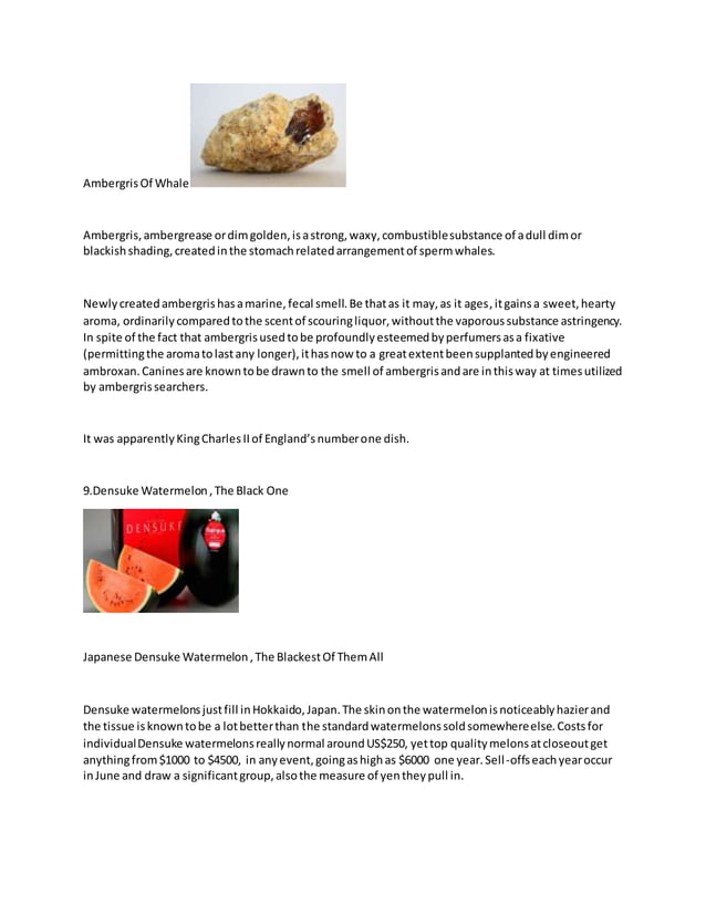 TOP 10 RARE FOODS IN THE WORLD | DOCX