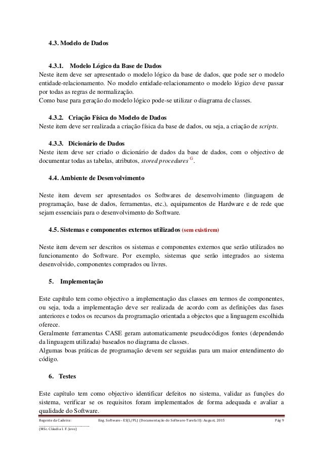 Documentação do software