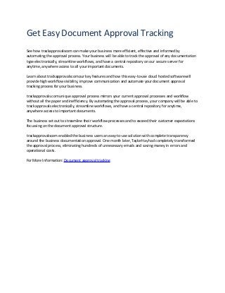 Document approval tracking