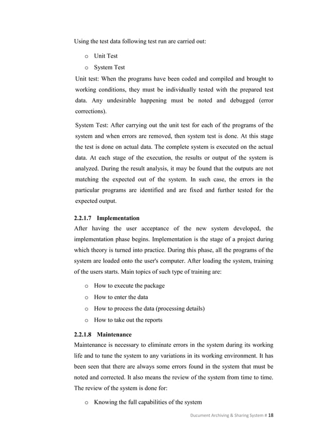 Document Archiving & Sharing System | PDF