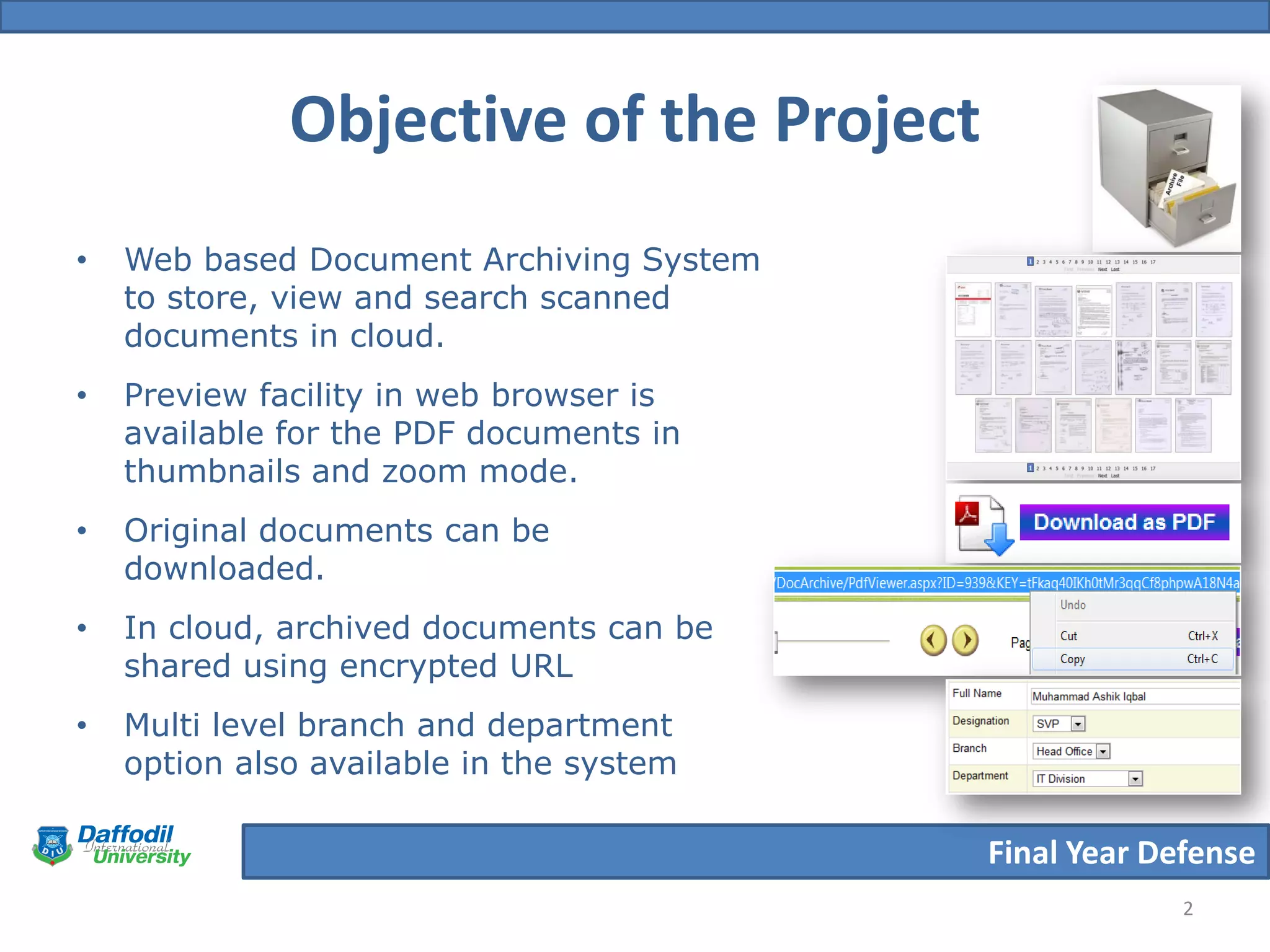 Document Archiving & Sharing System | PDF