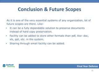 Document Archiving & Sharing System | PDF