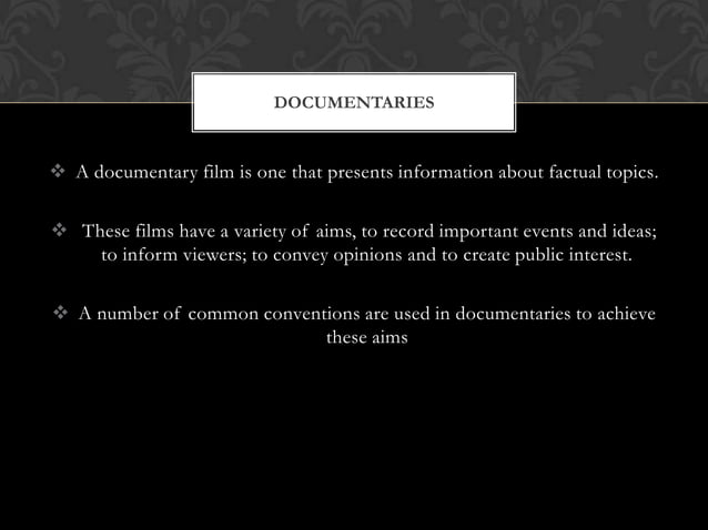 Documentaries and conventions | PPTX