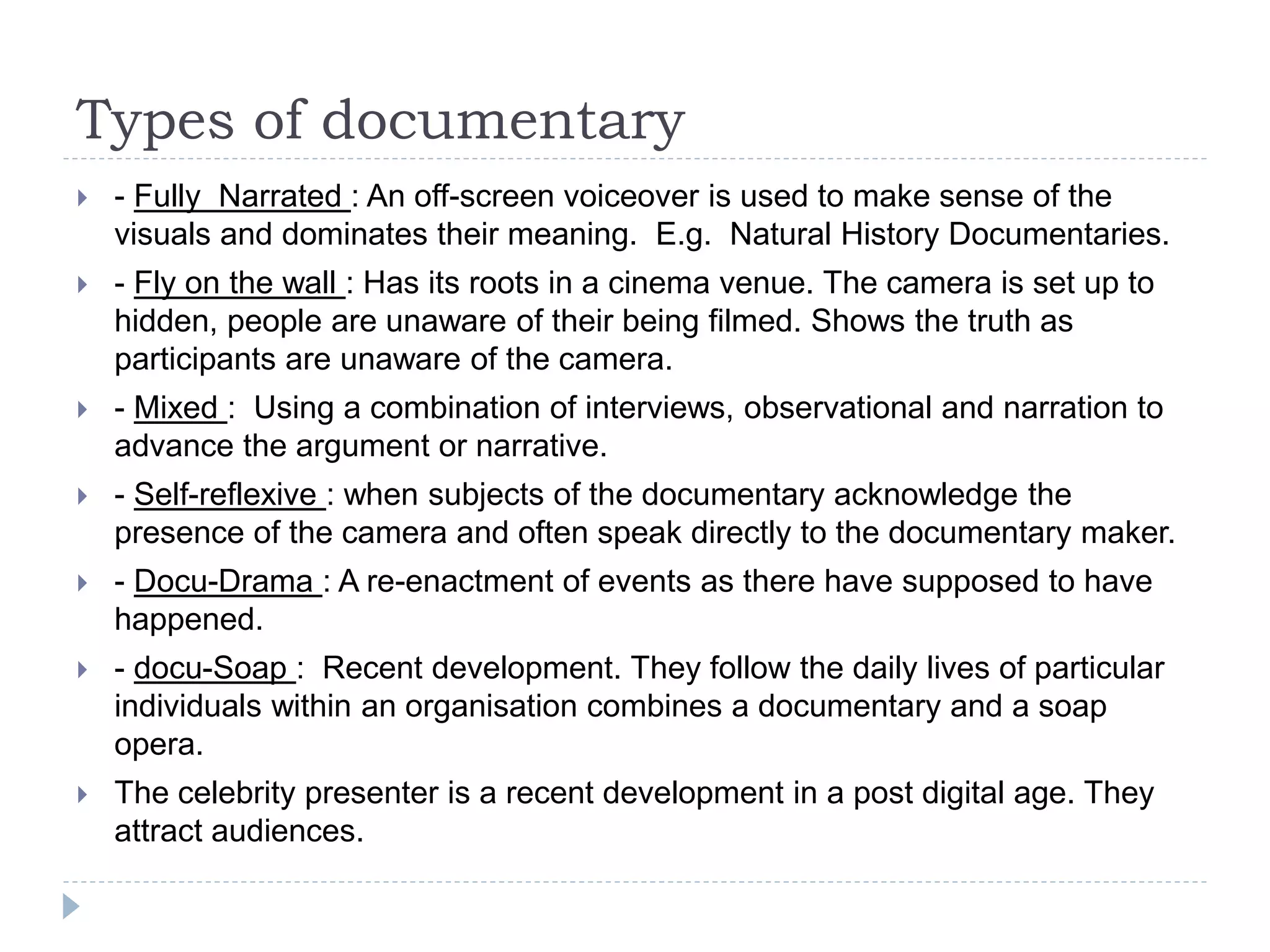 Documentaries powerpoint | PPT