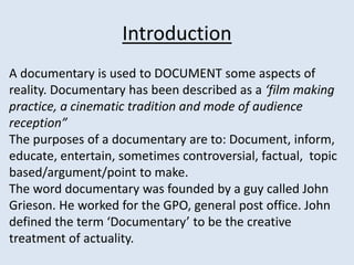 Documentaries types | PPT