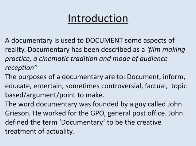 Documentaries types | PPT