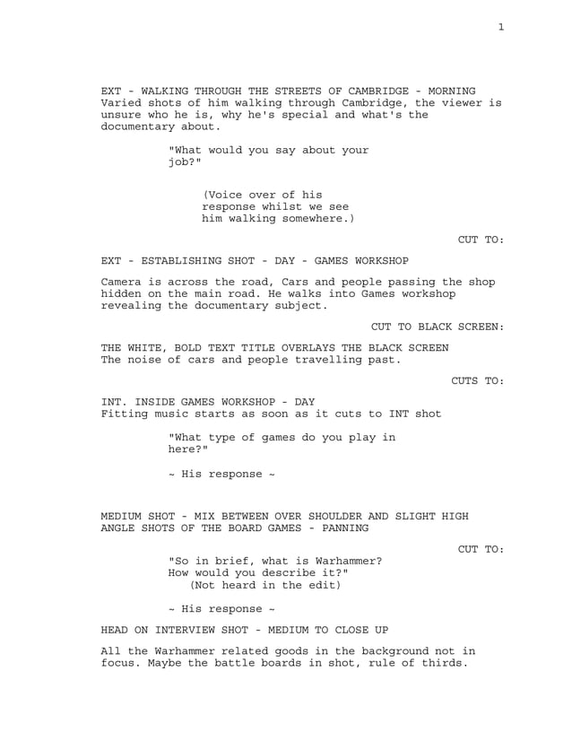 Documentary Script | PDF | Roleplaying Games | Games and Puzzles