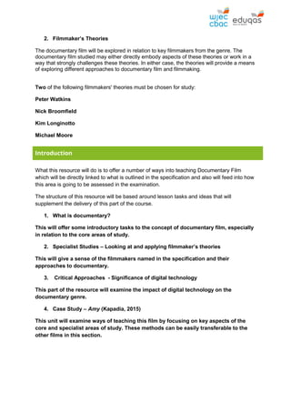 Documentary resource 1-introduction-and-what-is-documentary student | PDF