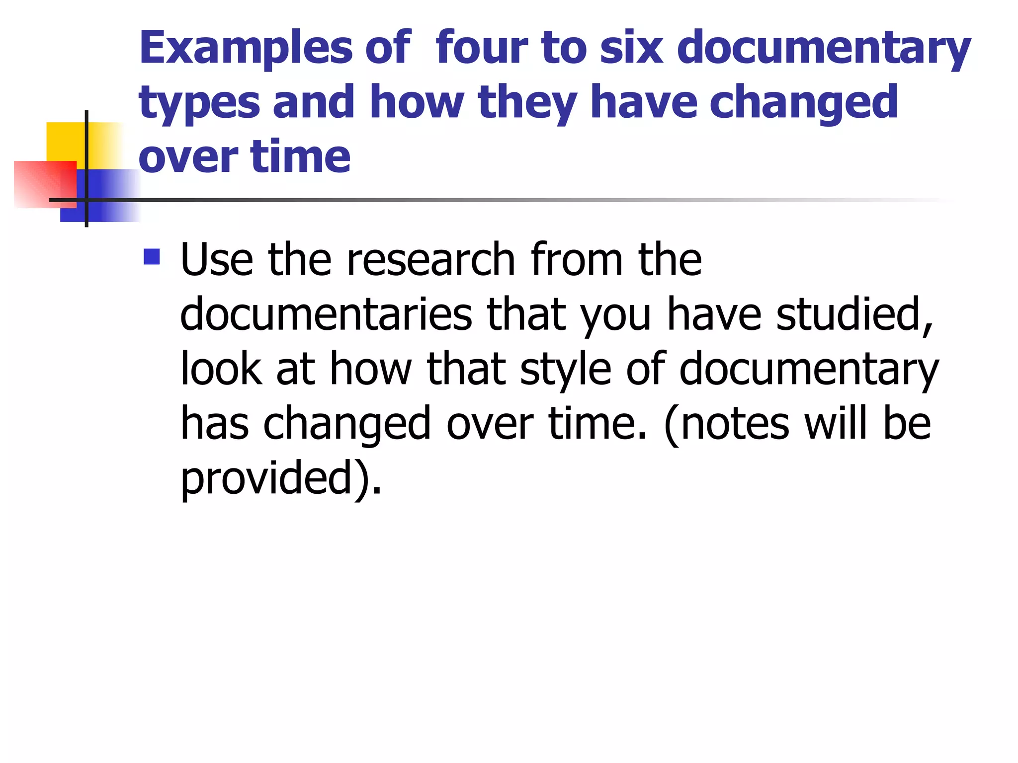 Documentary Secondary Research | PPT